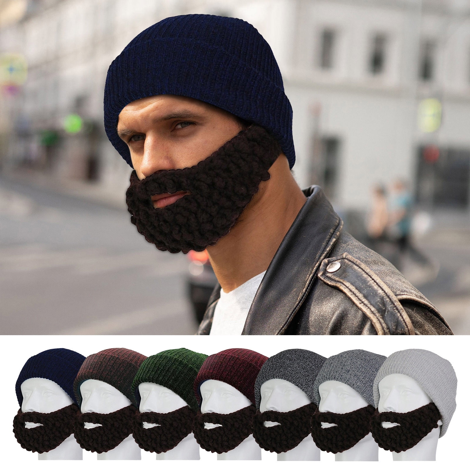 Funny Knitted Yarn Hip-hop Beard Mask,Adult Casual Hat,Lightweight ...