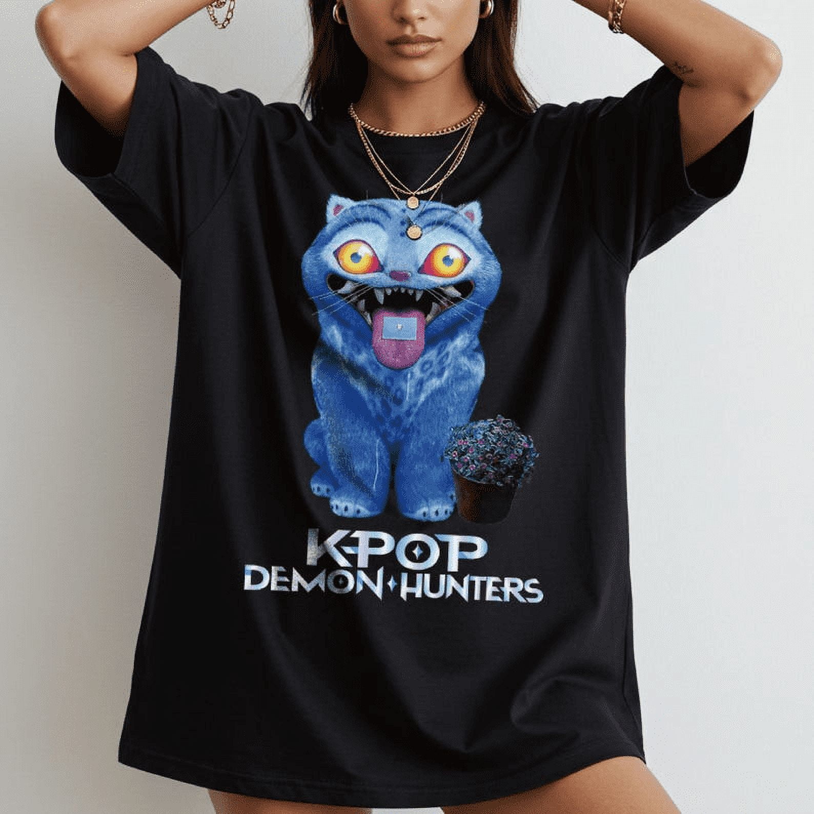 Funny Kpop Demon Hunters Derpy Huntrix & Haetae T-Shirt - Walmart.com