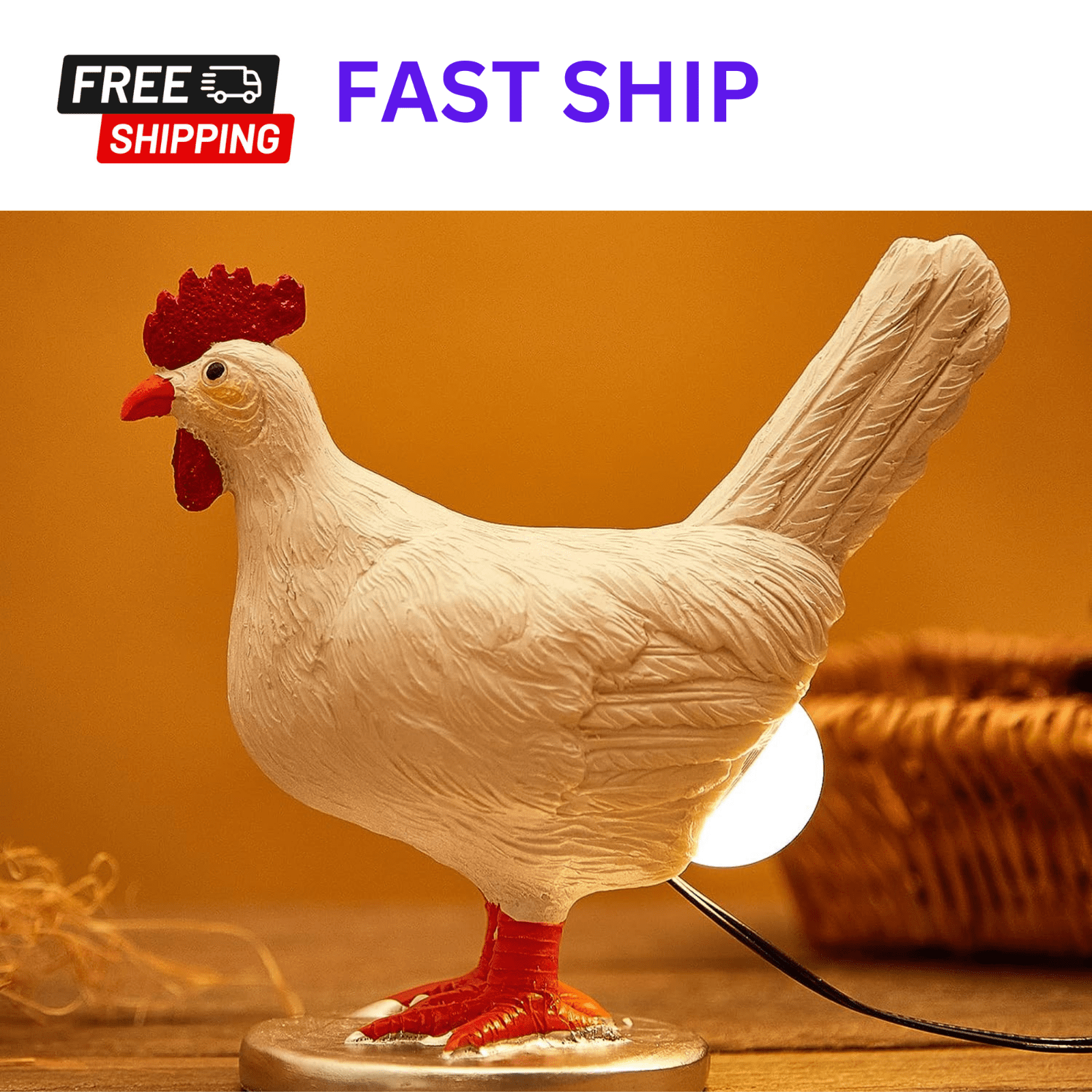 Funny LED Egg Lamp, Resin Chicken Egg Lamp, Table Desk Lamp, Bedroom ...