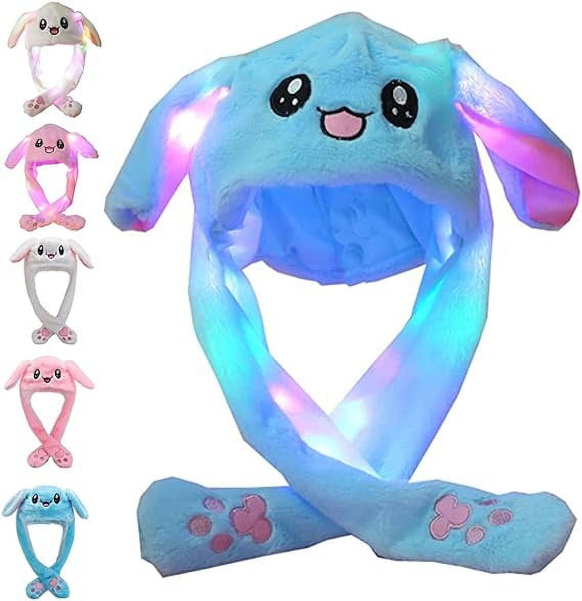 Funny LED Plush Rabbit Hat Ear Moving Jumping Hats Cute Bunny Hat Cap ...