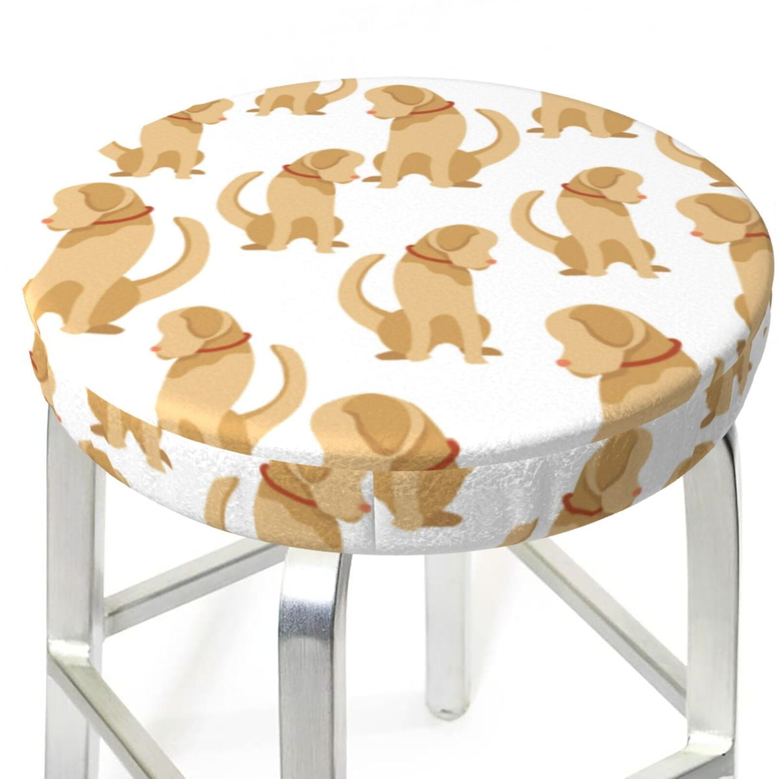 Funny Labrador Retriever Dog Round Bar Stool Seat Covers, Elastic Round ...