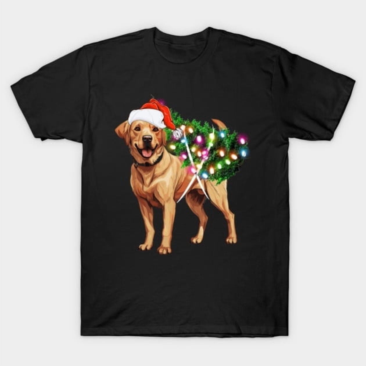 Funny Labrador Retriever Dog Xmas Tree Lighting Christmas Artwork Print ...