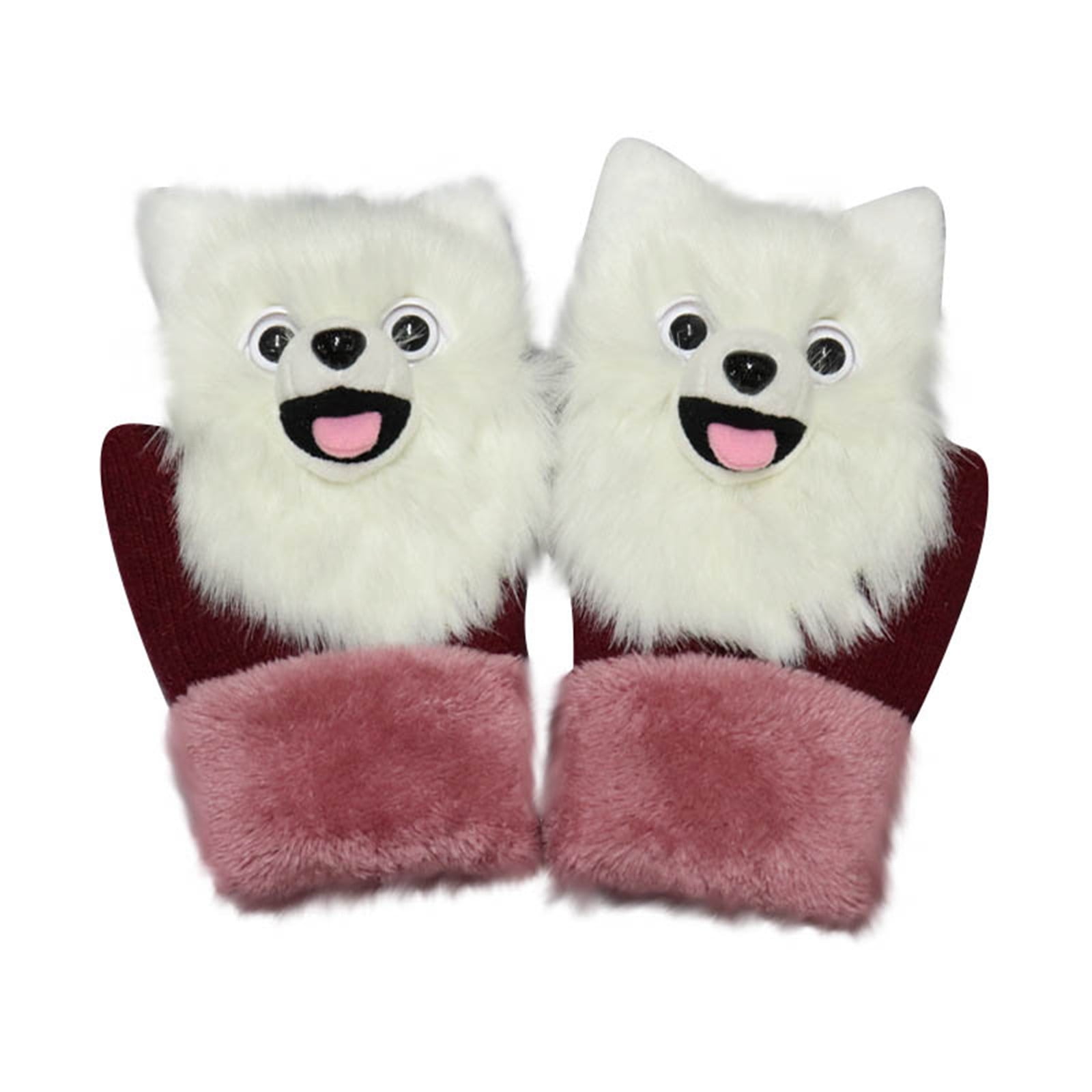 Funny Ladies Winter Animal Gloves Cartoon Cute Plus Thickened Warm ...