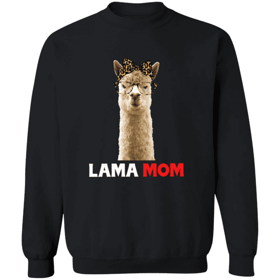 Funny Lama Mom Cuter Animal Lovers Crewneck Pullover Sweatshirt ...