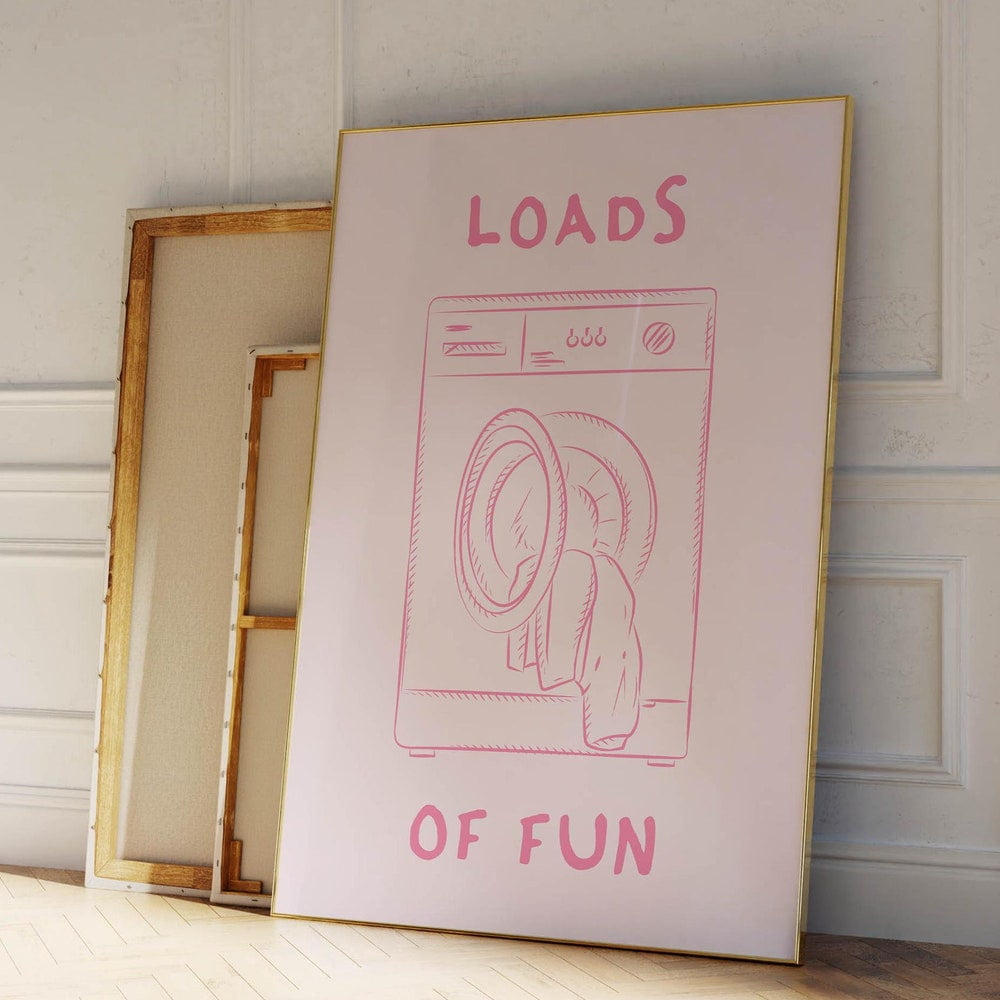 Funny Laundry Room Print: Pink Washing Machine Poster UNFRAMED PAPER ...