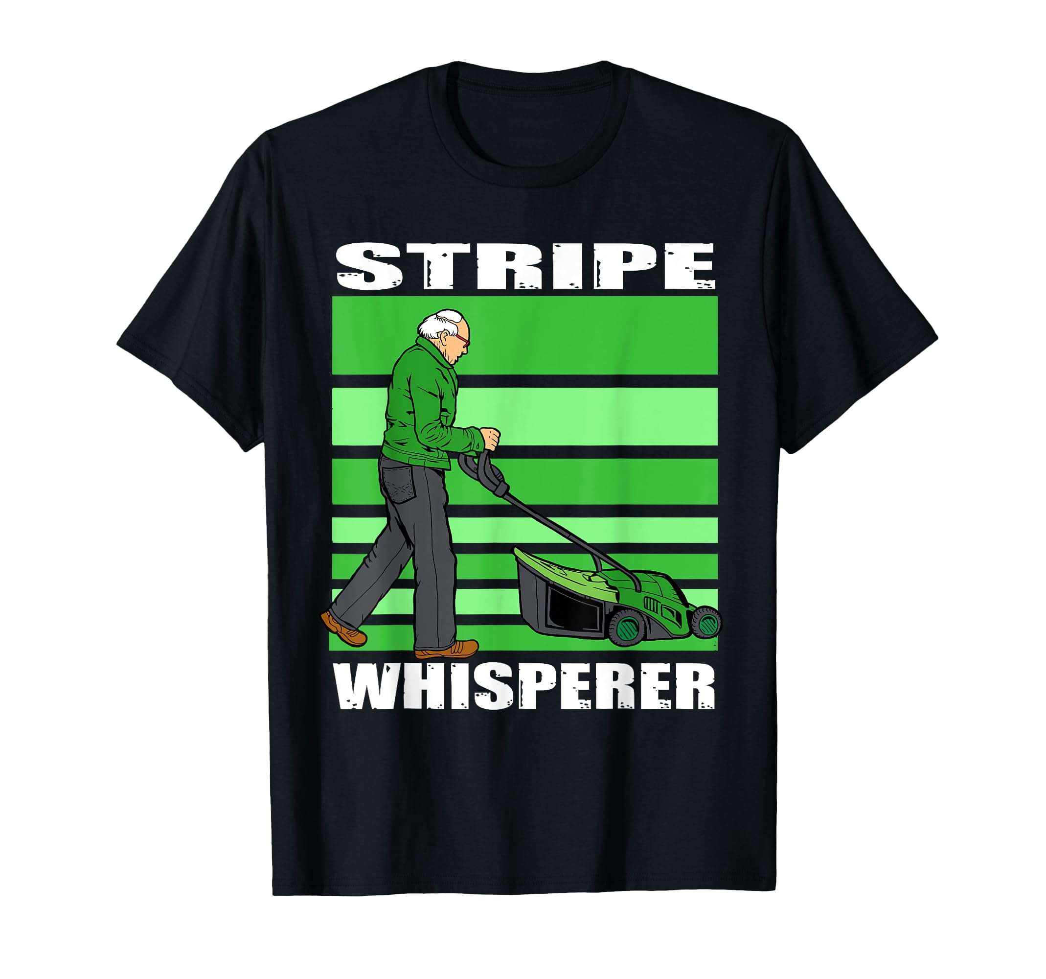 Funny Lawn Mower Stripes Cartoon T-Shirt for Garden Mow Lovers ...