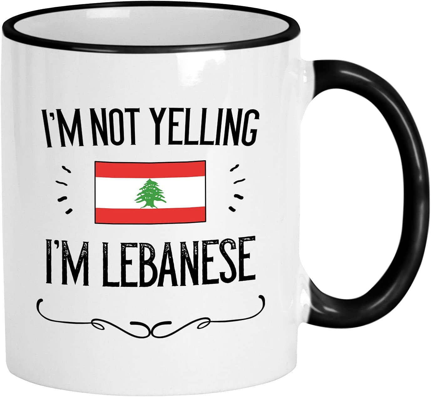 Funny Lebanon Gifts. Not Yelling I'm Lebanese Ceramic Coffee Mug. Cup ...