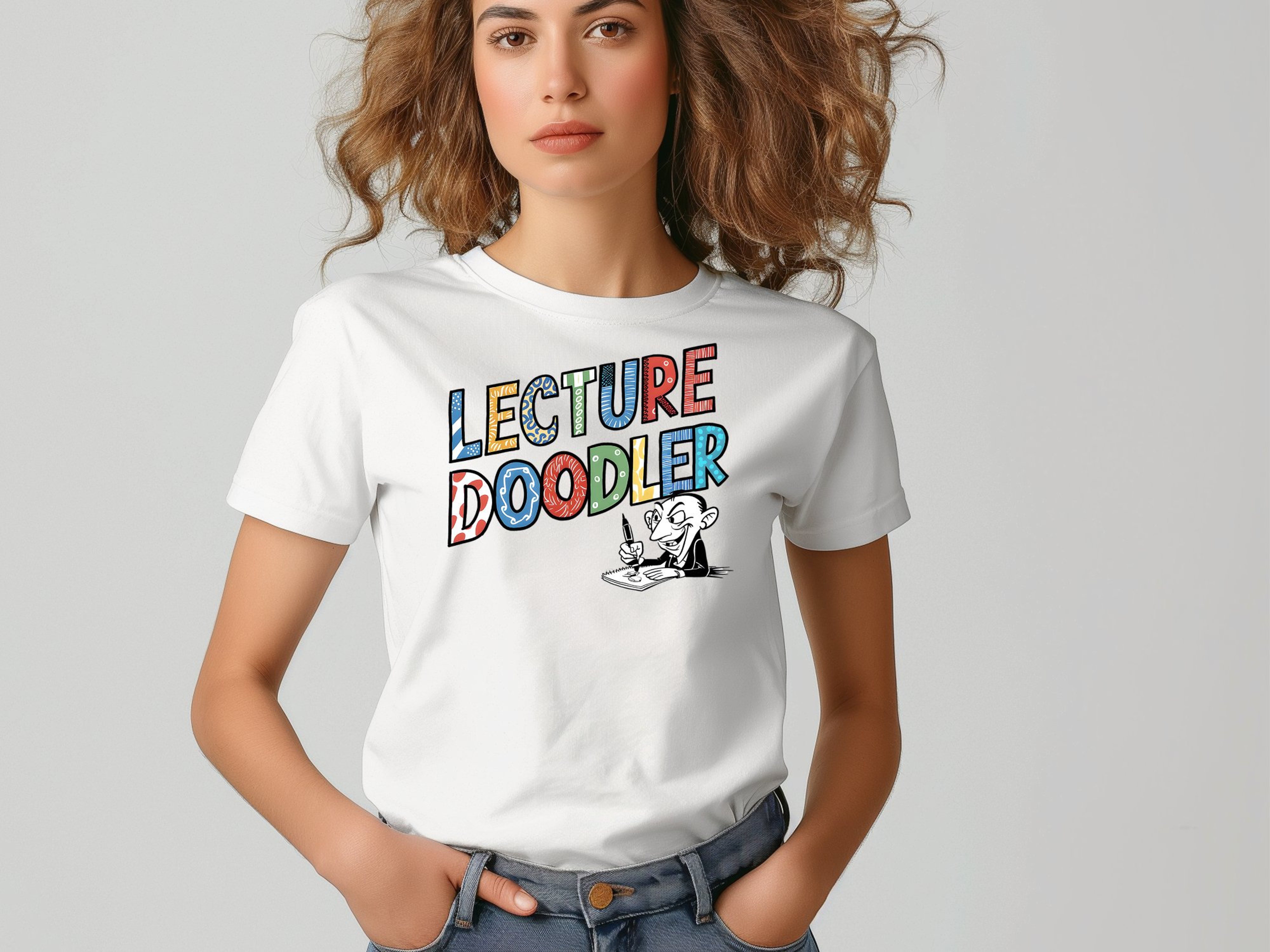 Funny Lecture Doodler T-Shirt for Students, Graduation Gift, School ...