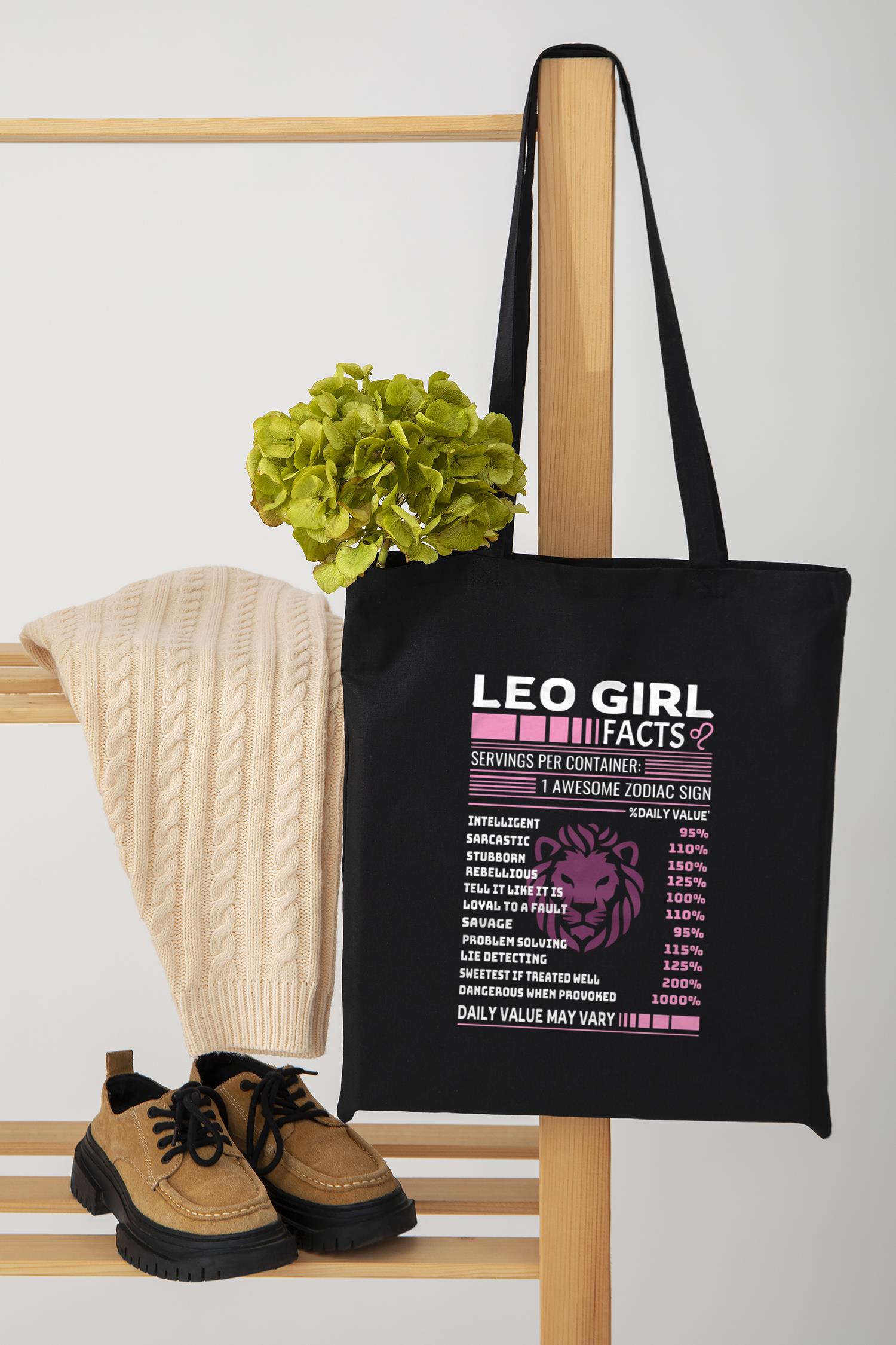 Funny Leo Girl Lion Facts Zodiac Art Unisex Tote Bag D391827 - Walmart.com