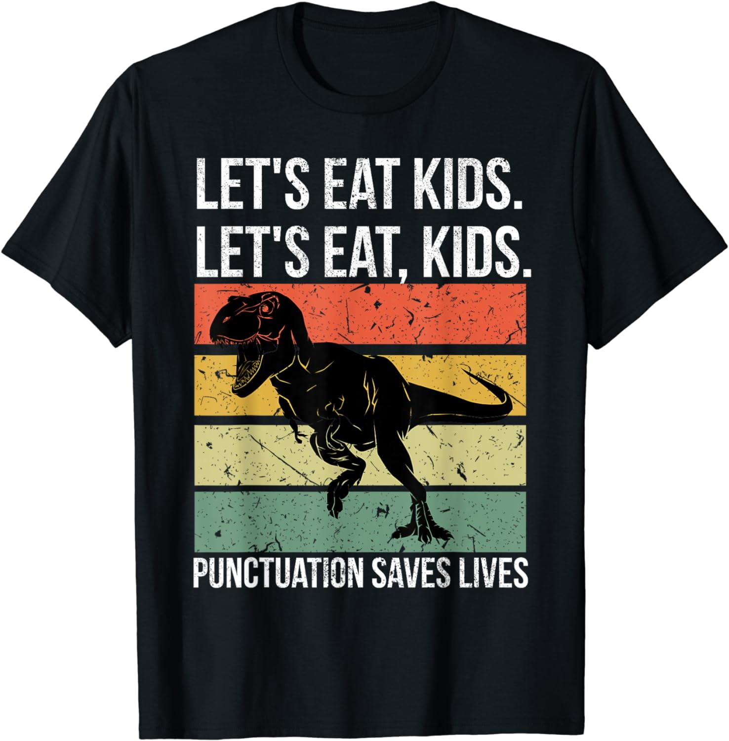 Funny Let's Eat Kids Punctuation Saves Lives Grammar T-Shirt - Walmart.com