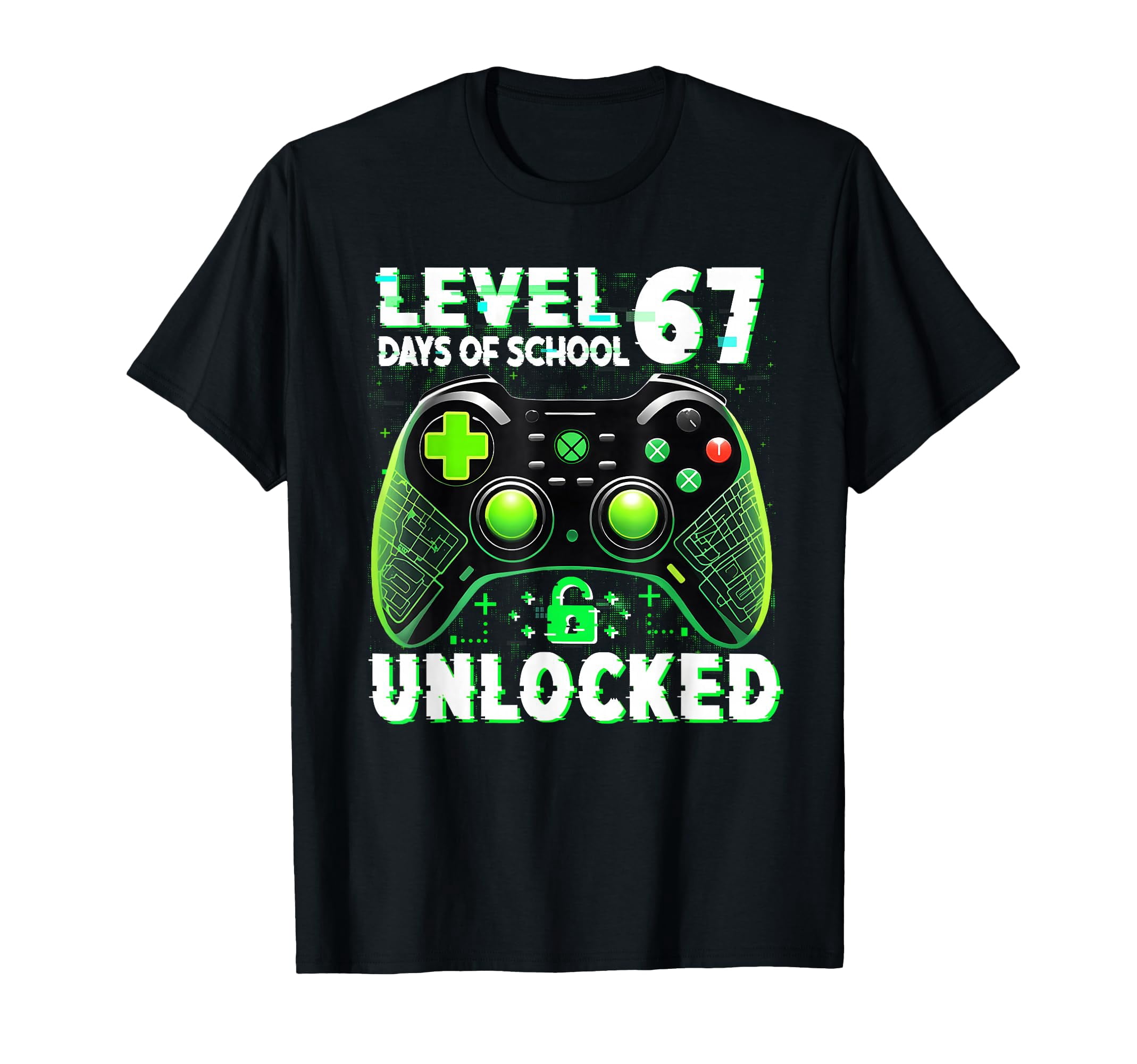 Funny Level 67 Days of School Unlocked Gamer T-Shirt for Video Game ...