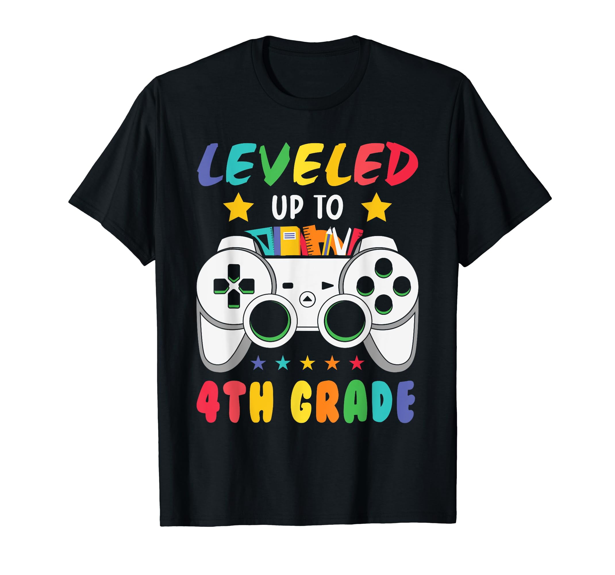 Funny Level Up To 4th Grade Gaming Lover Kids Back To School T-Shirt ...