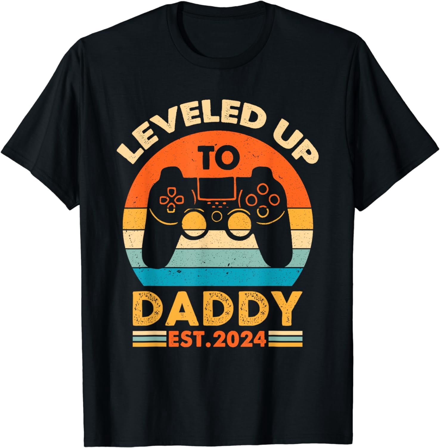 Funny Leveling Up to Daddy 2024 Vintage Promoted to Dad 2024 T-Shirt ...