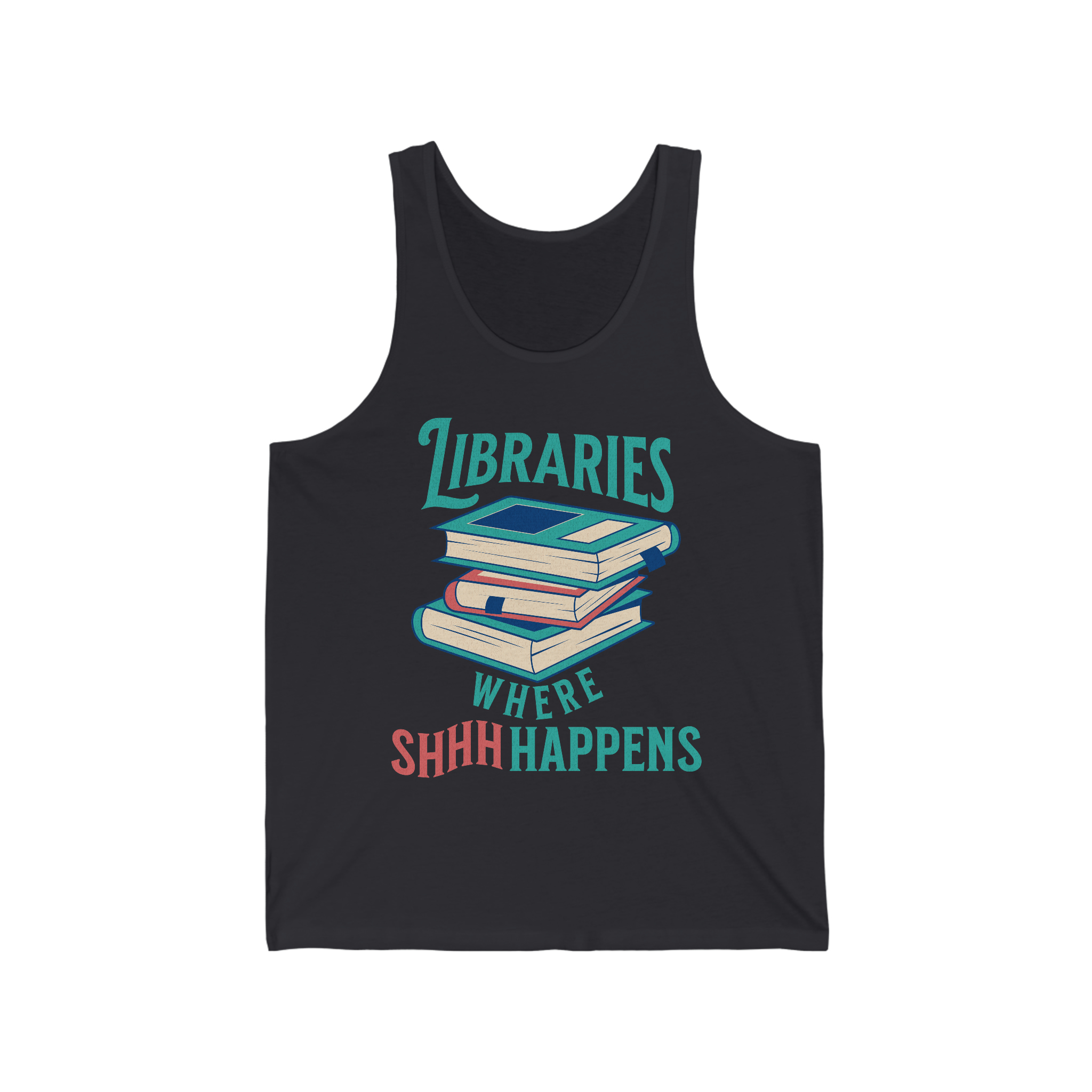 Funny Librarian Unisex Jersey Tank, Libraries Where Shhh Happens ...
