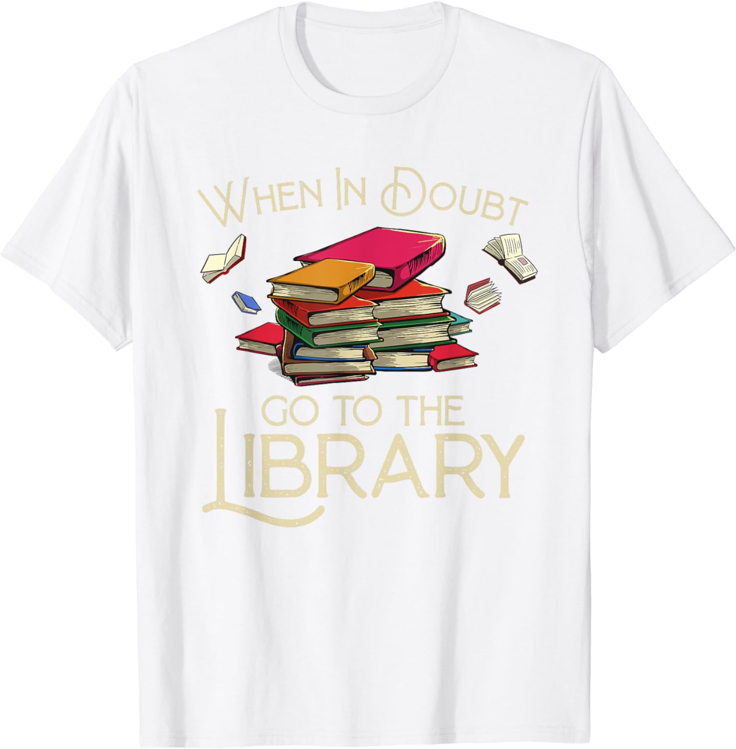 Funny Library Design Men Women Book Reader Reading Librarian T-Shirt ...