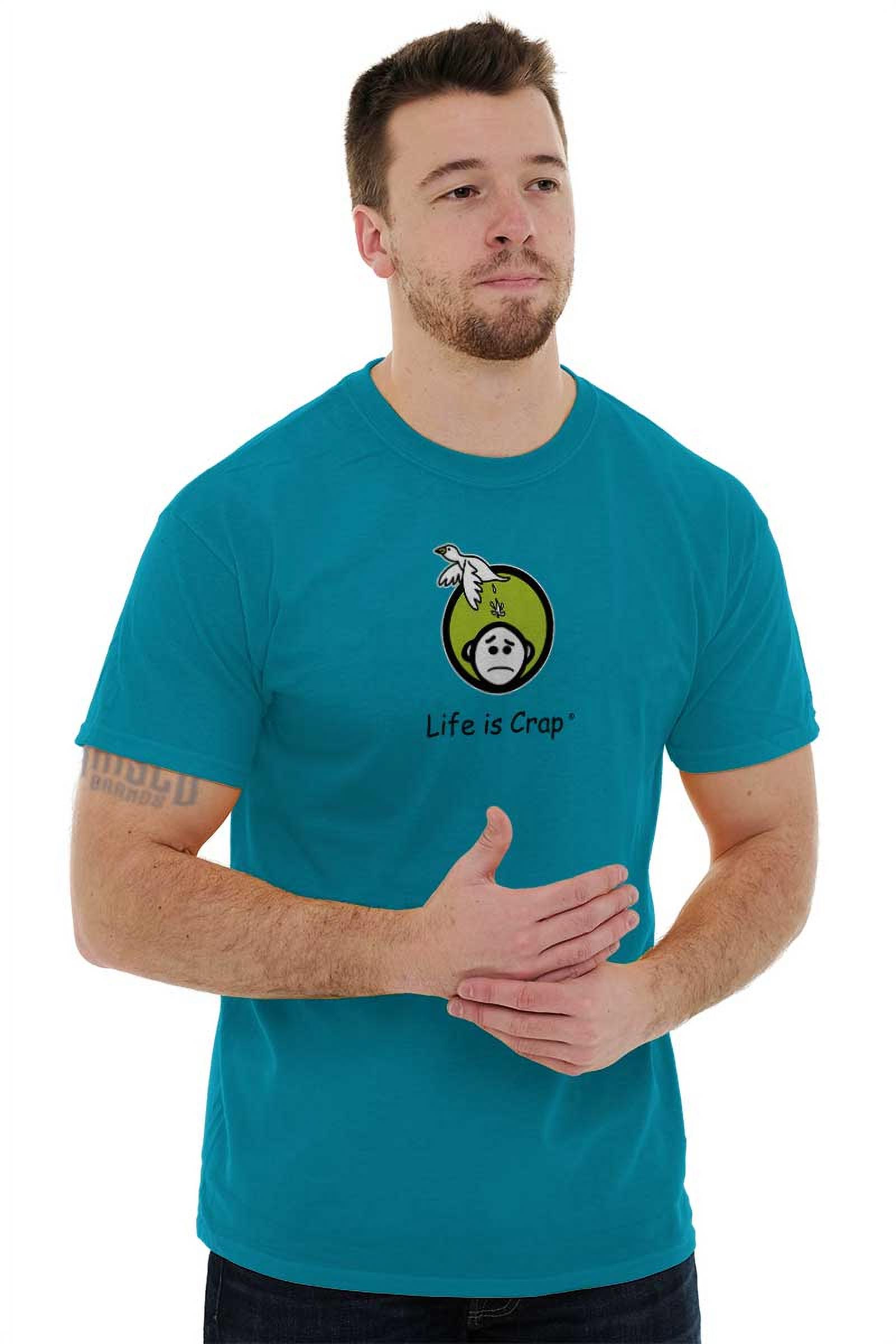 Funny Life is Crap Bird Poop Humor Men's Graphic T Shirt Tees Brisco ...
