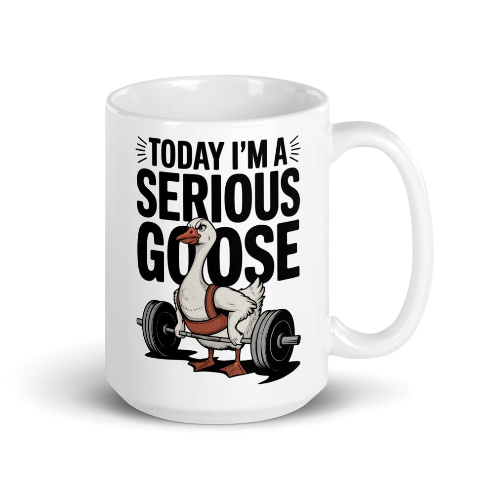 Funny Lifting Weight Gym Fitness White Glossy Mug, Today I'm a Serious ...