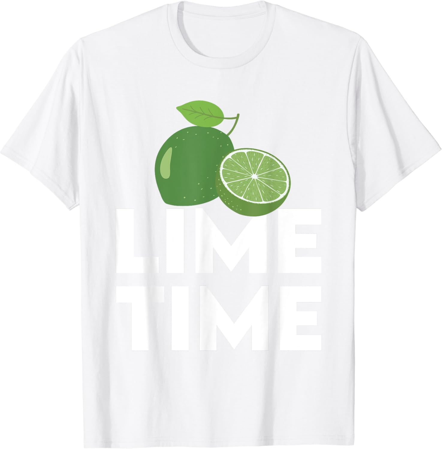Funny Lime Time Outfit Halloween Fruit T-Shirt100% pure cotton white short-sleeved T-shirts for ...