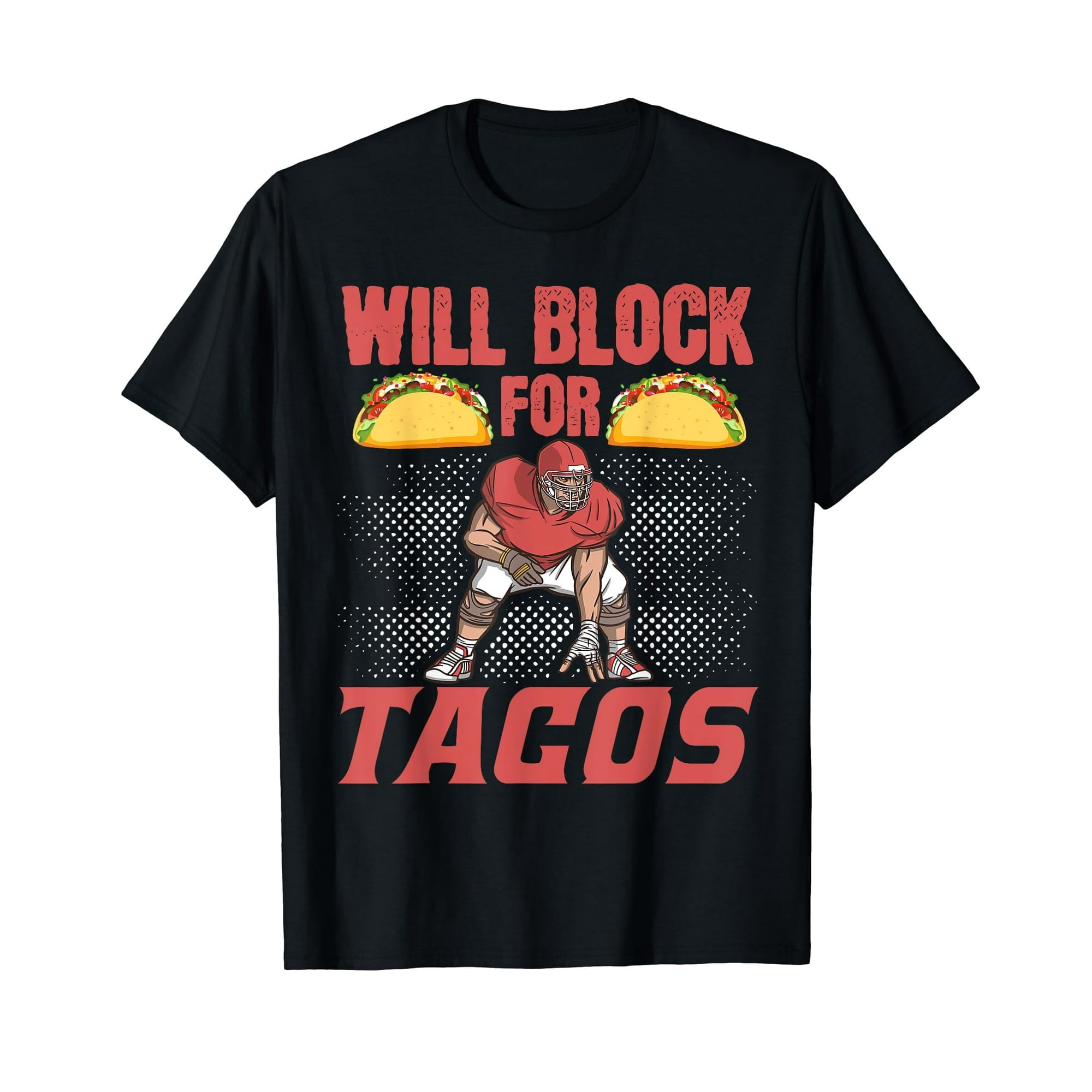 Funny Lineman Blocking for Tacos Men Football Fan Graphic Short Sleeve ...