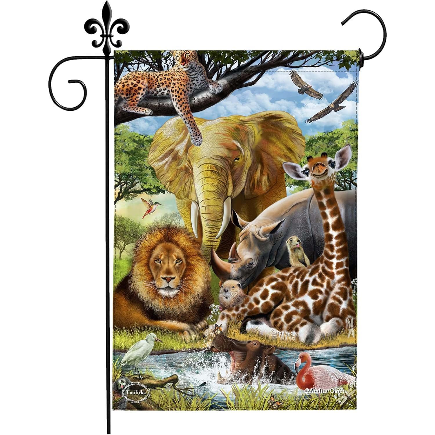 Funny Lion Giraffe Elephant Rhino Hippo Leopard Meerkat Bird Animals ...