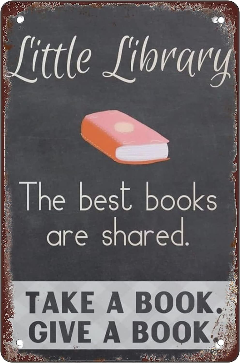 Funny Little Library Tin Sign the Best Books Are Shared Metal Tin Sign ...