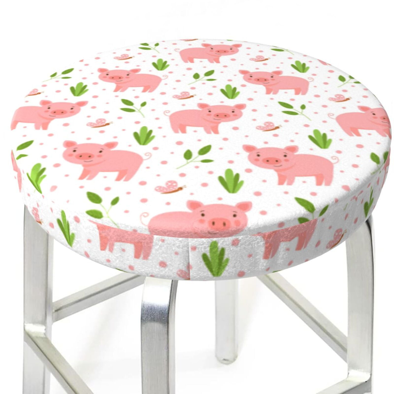 Funny Little Pigs Bar Stool Covers - Stretch Round Seat Covers with ...