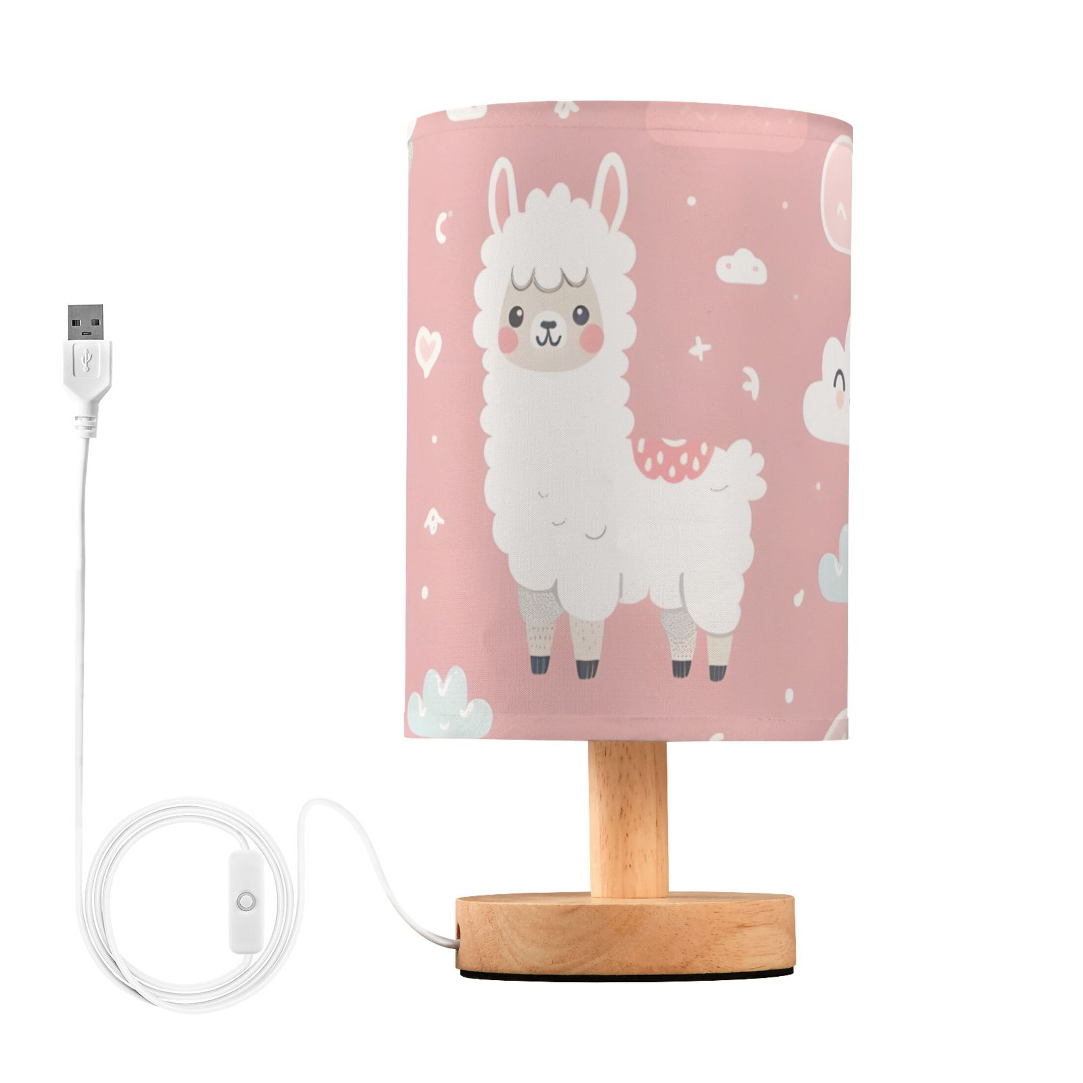Funny Llama and Clouds Bedside Desk Lamp LED Table Nightstand Lamps ...