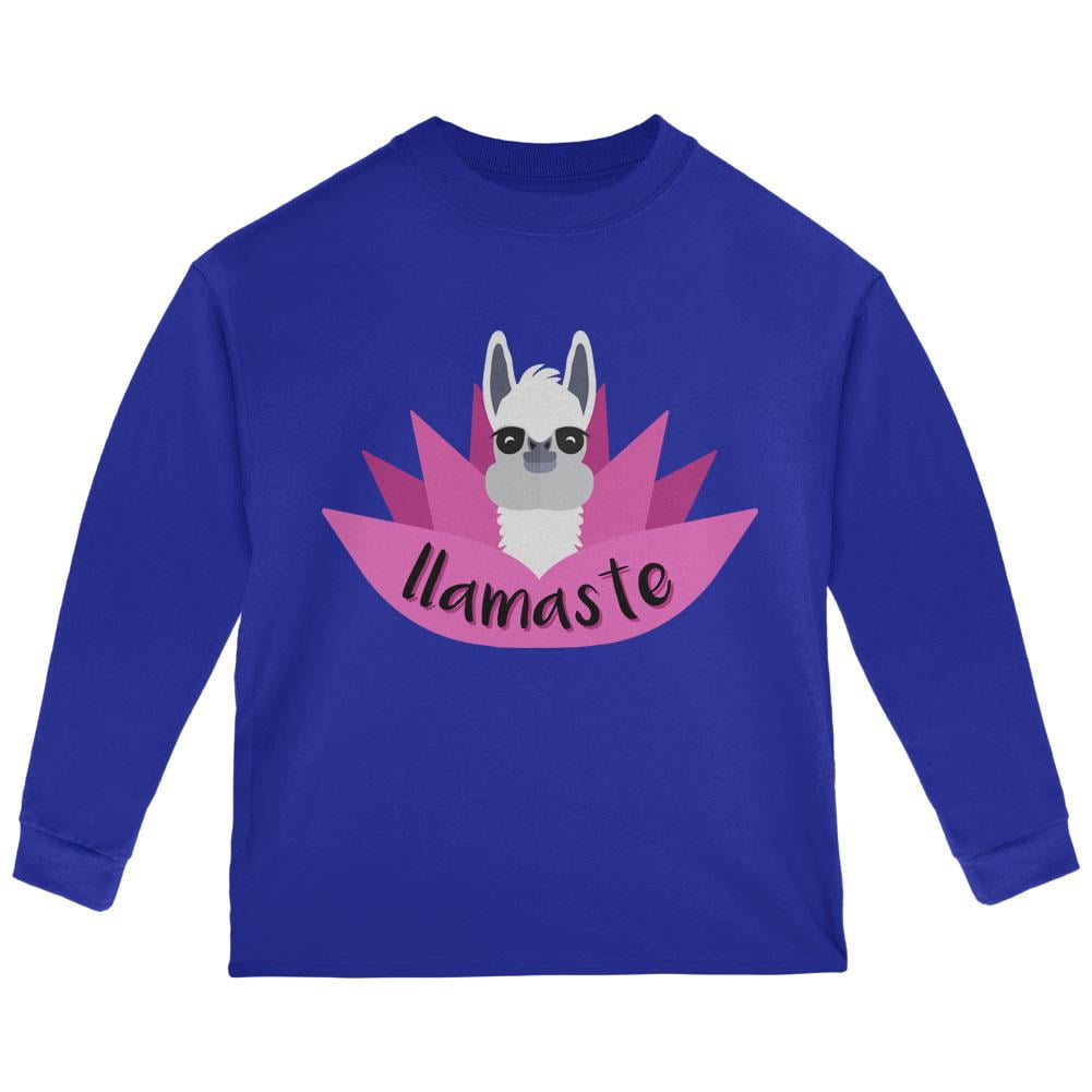 Funny Llamaste Yoga Llama Namaste Toddler Long Sleeve T Shirt Royal 2T ...