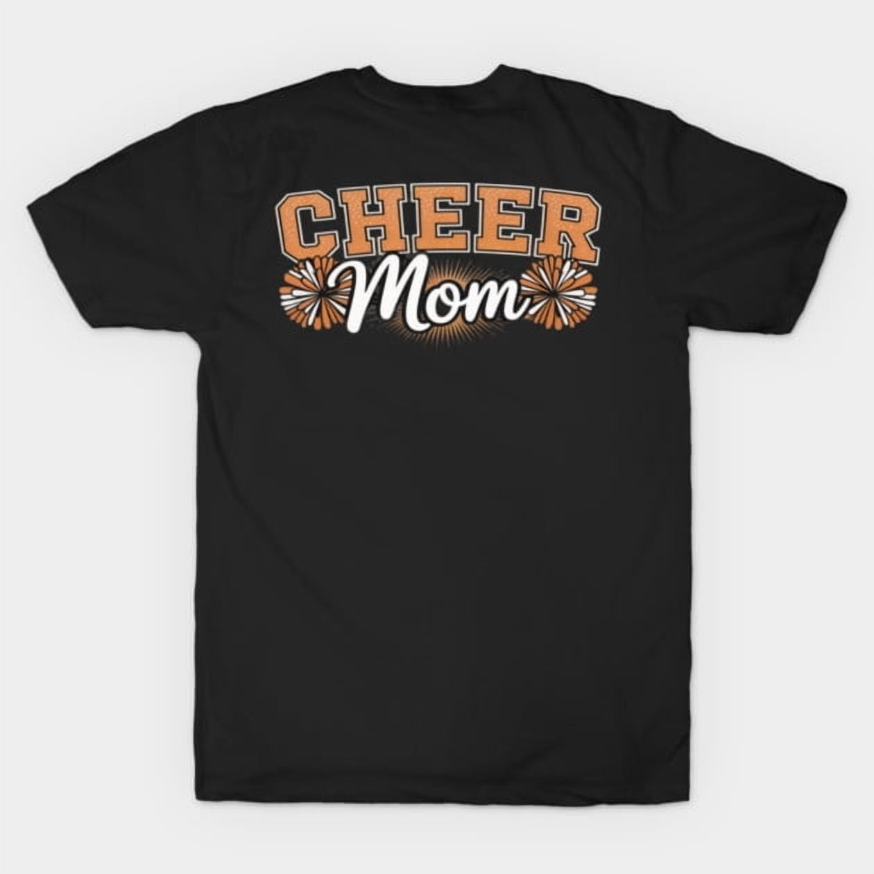 Funny Loud Proud Cheer Mom Mama Cheerleading Orange Pom Poms Sports Parent Unisex T-Shirt ...