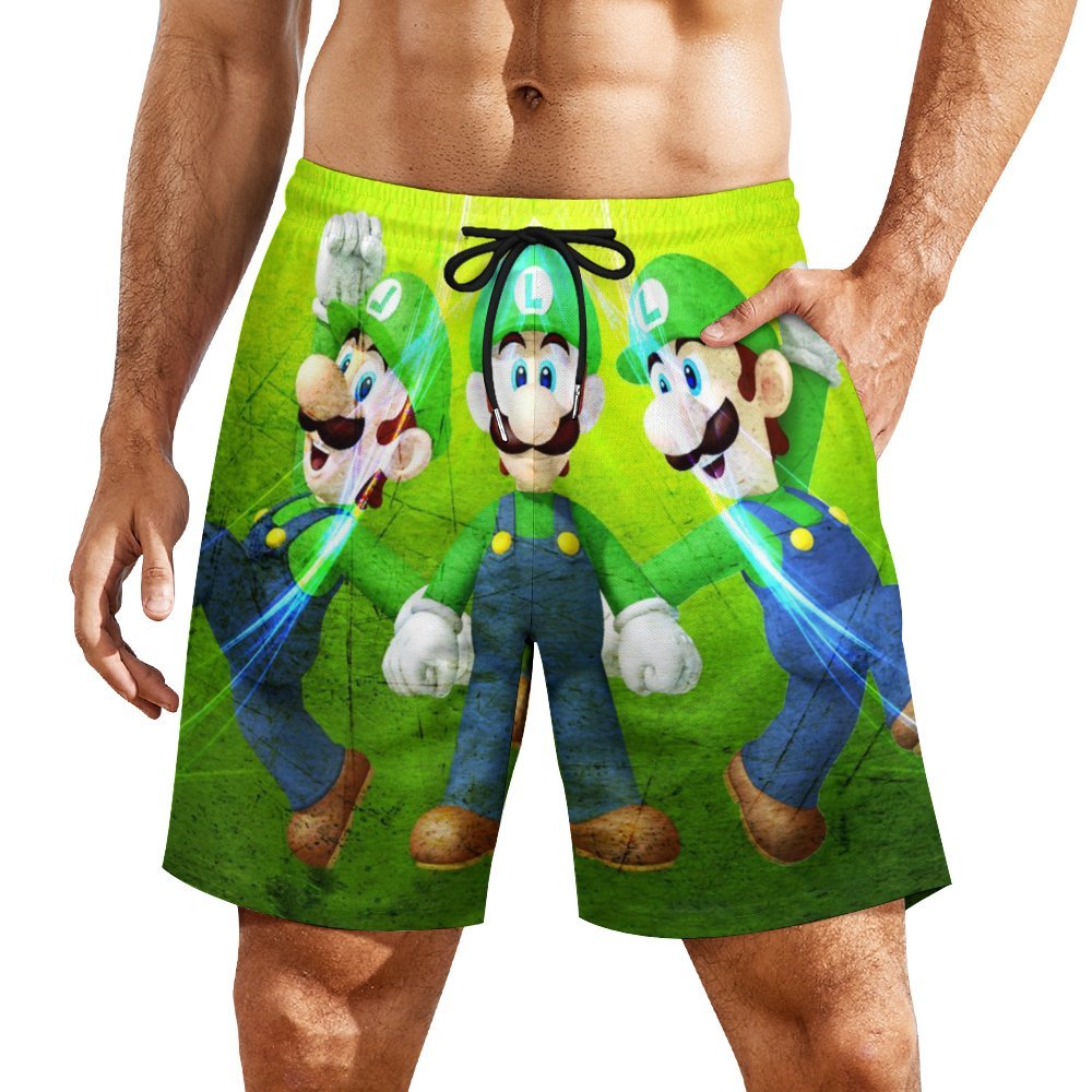 Funny Luigi's Mansion Men's Board Shorts Swim Trunks Quick Dry Beach ...