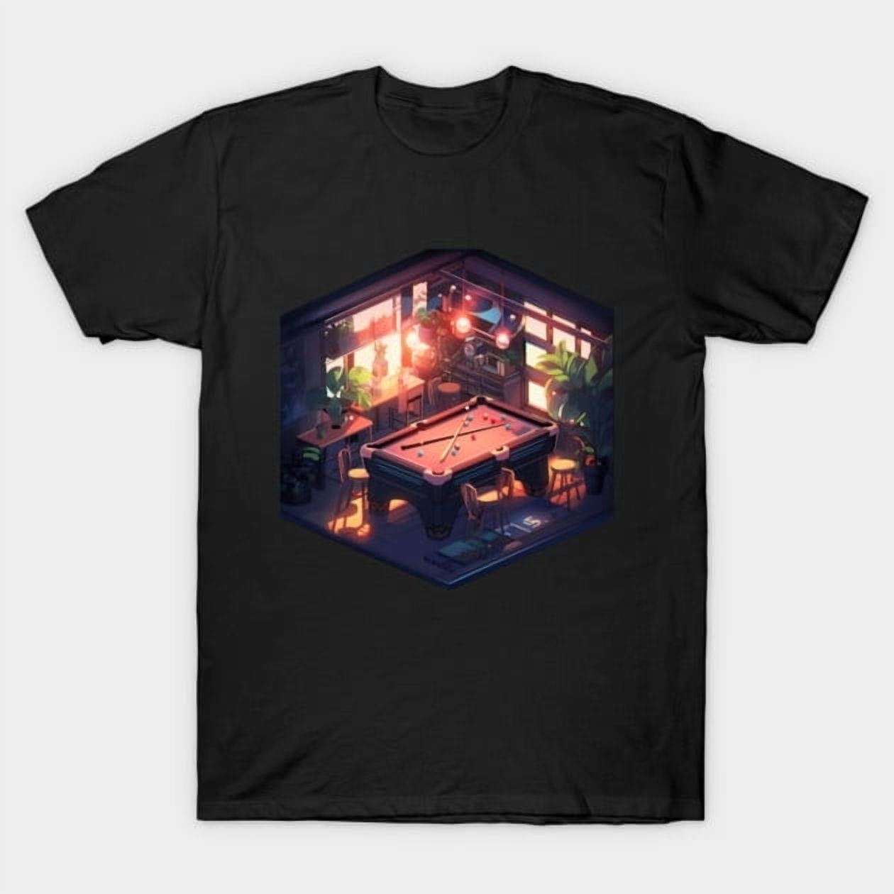 Funny Luminous Isometric Haven Cool Lighting and Pool Table Artwork ...