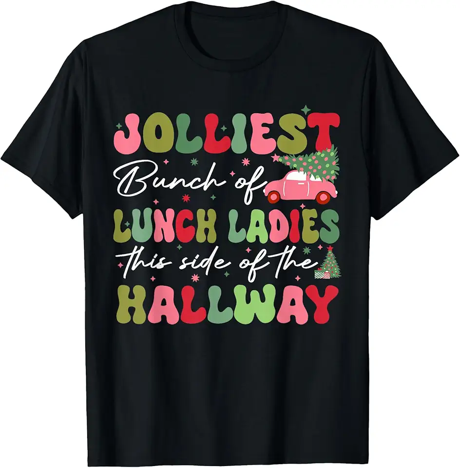 Funny Lunch Lady Christmas Quote Staff Women Short Sleeve Holiday ...