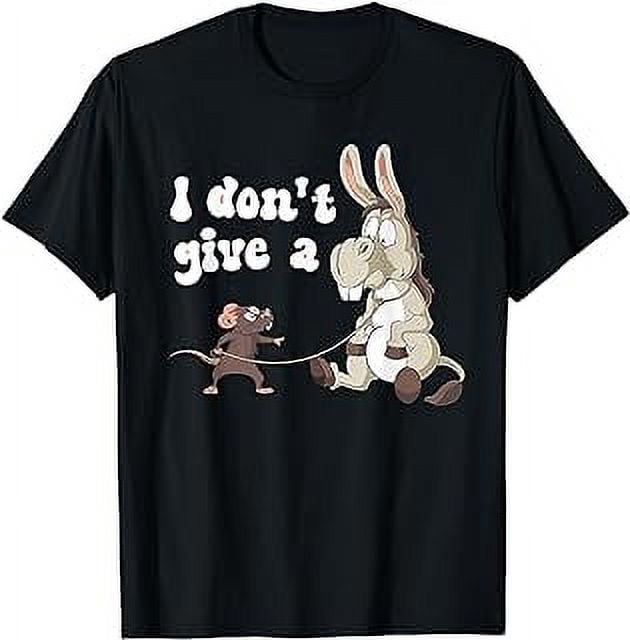 Funny MOUSE WALKING A DONKEY I Don't Give Rats A.ss Mouse T-Shirt ...