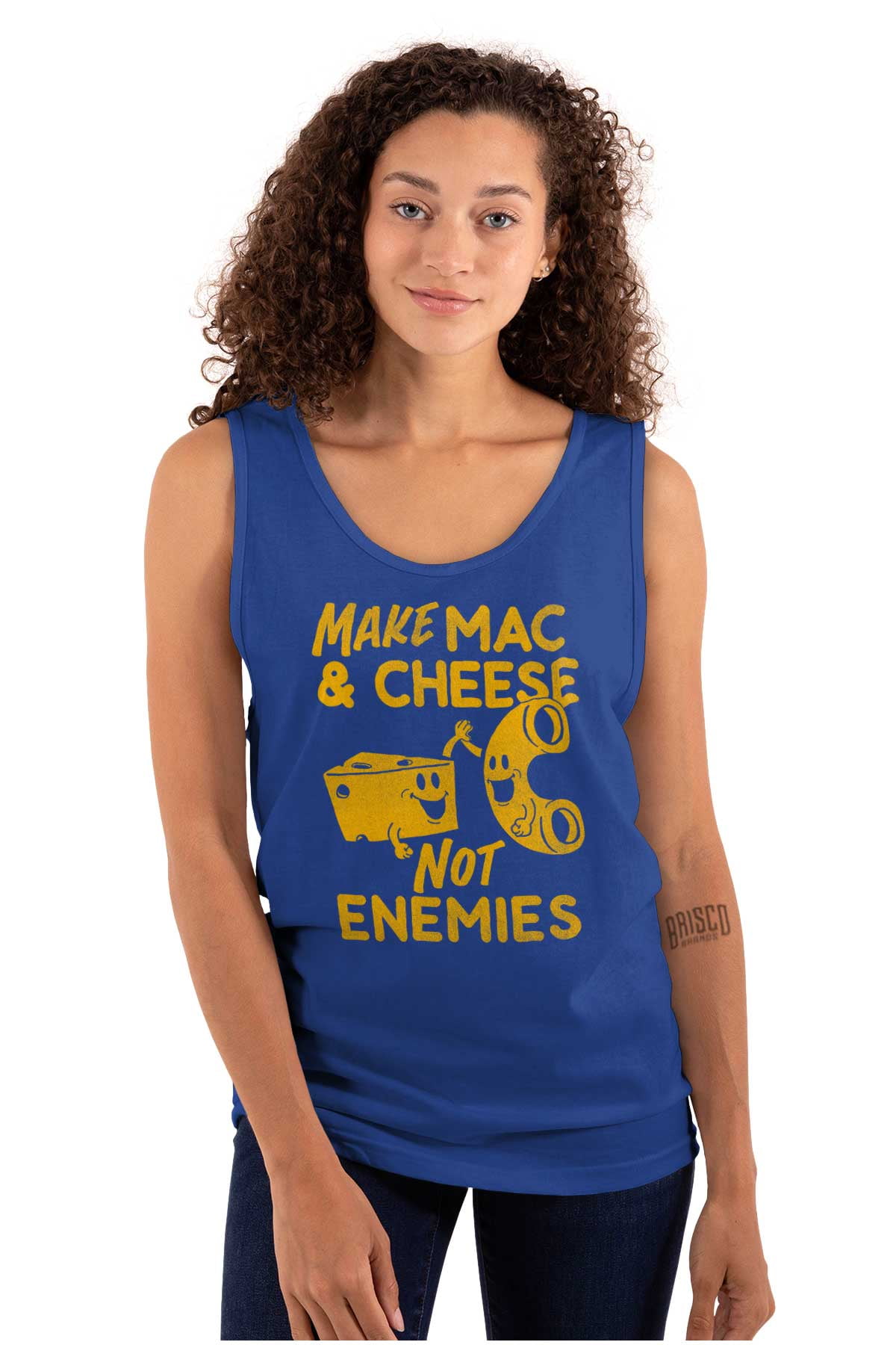 Funny Mac and Cheese Not Enemies Joke Tank Top T Shirts Men Women ...