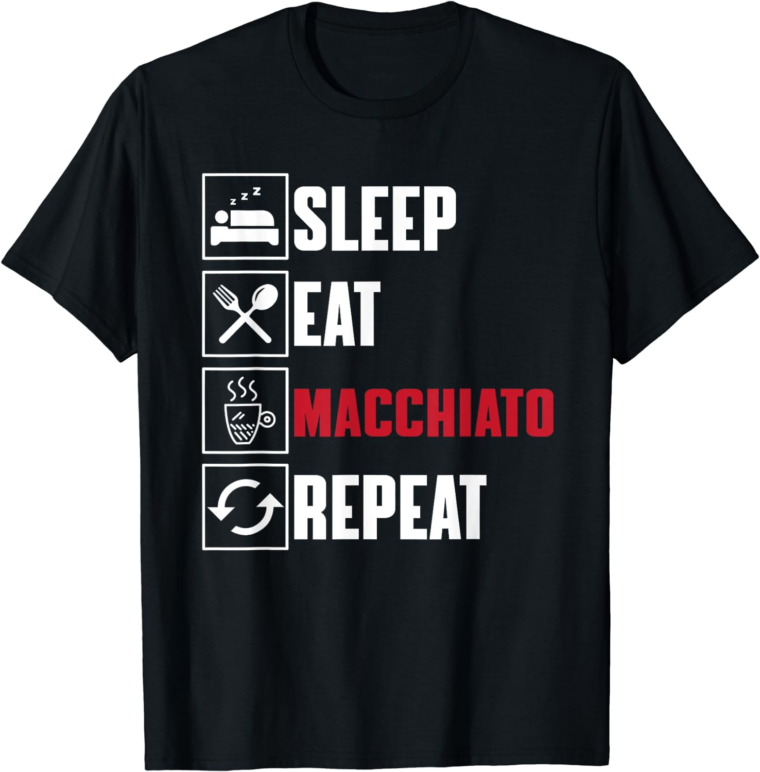 Funny Macchiato Lover Outfit Caff猫 Latte Macchiato T-Shirt - Walmart.com