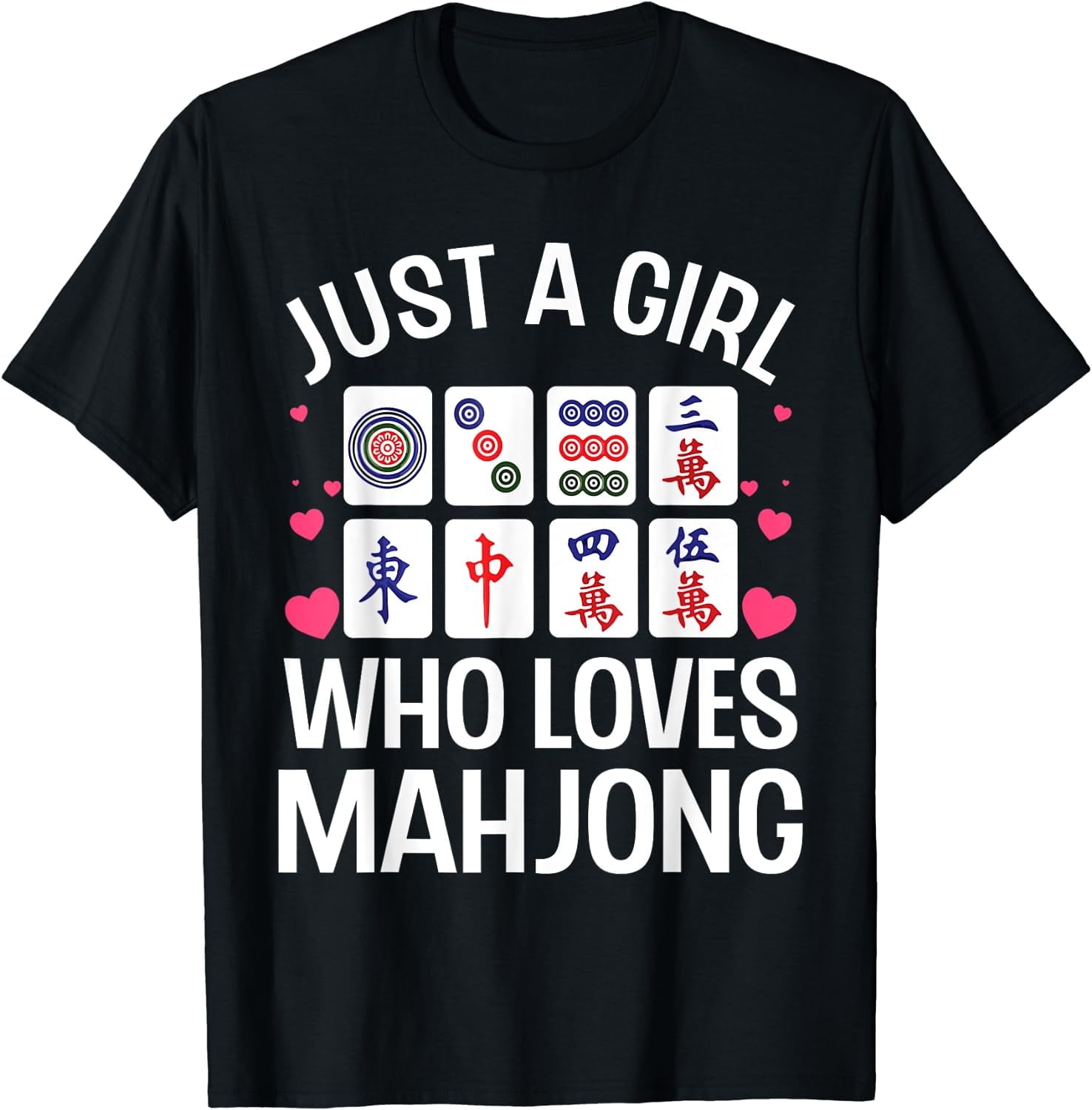 Funny Mahjong Design For Girls Women Chinese Mahjong Players T-Shirt ...