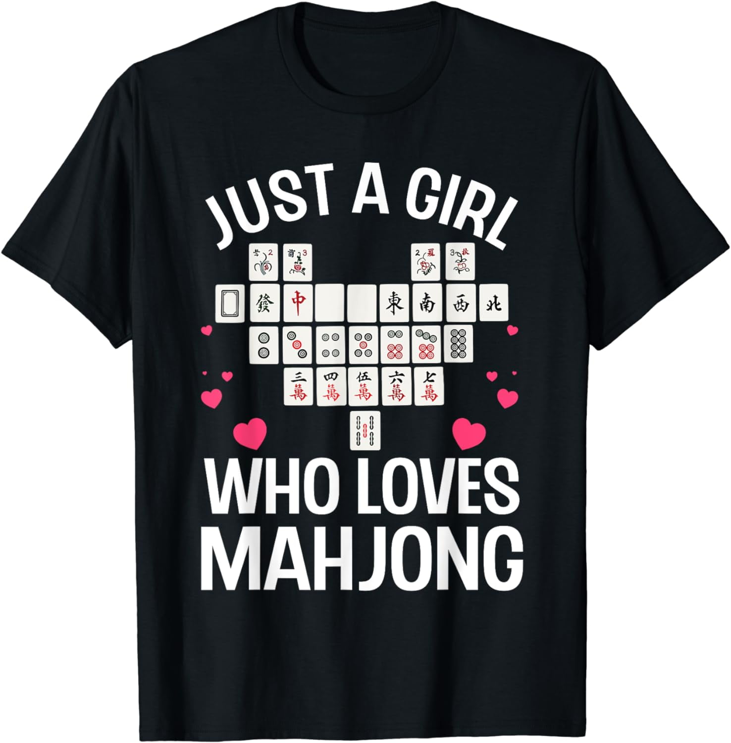 Funny Mahjong Design For Girls Women Chinese Mahjong Players T-Shirt ...