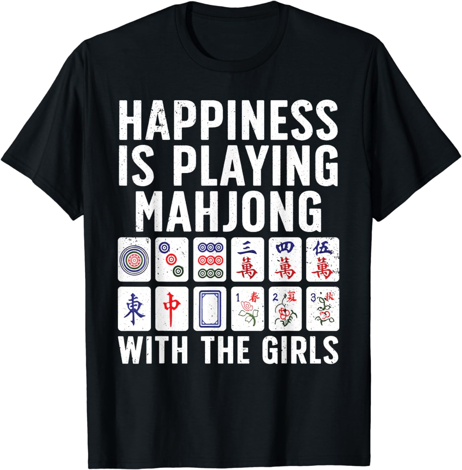 Funny Mahjong For Women Girls Tile Game Mah Jongg Lovers T-Shirt ...