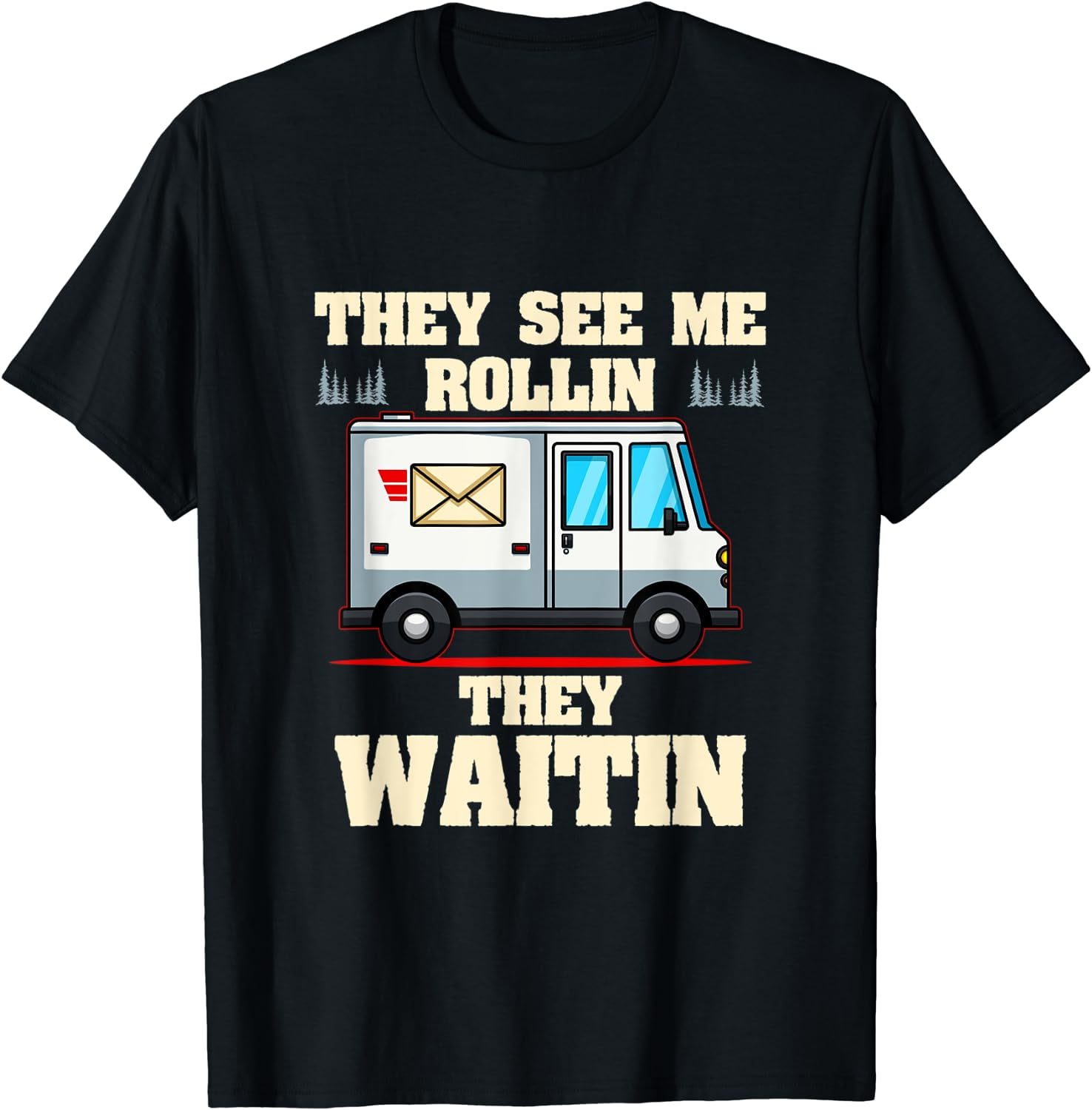 Funny Mail Carrier Postal Worker Postman T-Shirt Black - Walmart.com