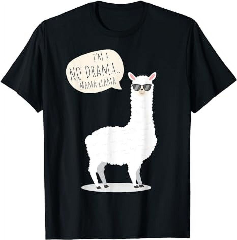 Funny Mama Llama No Drama Alpaca T-Shirt - Walmart.com