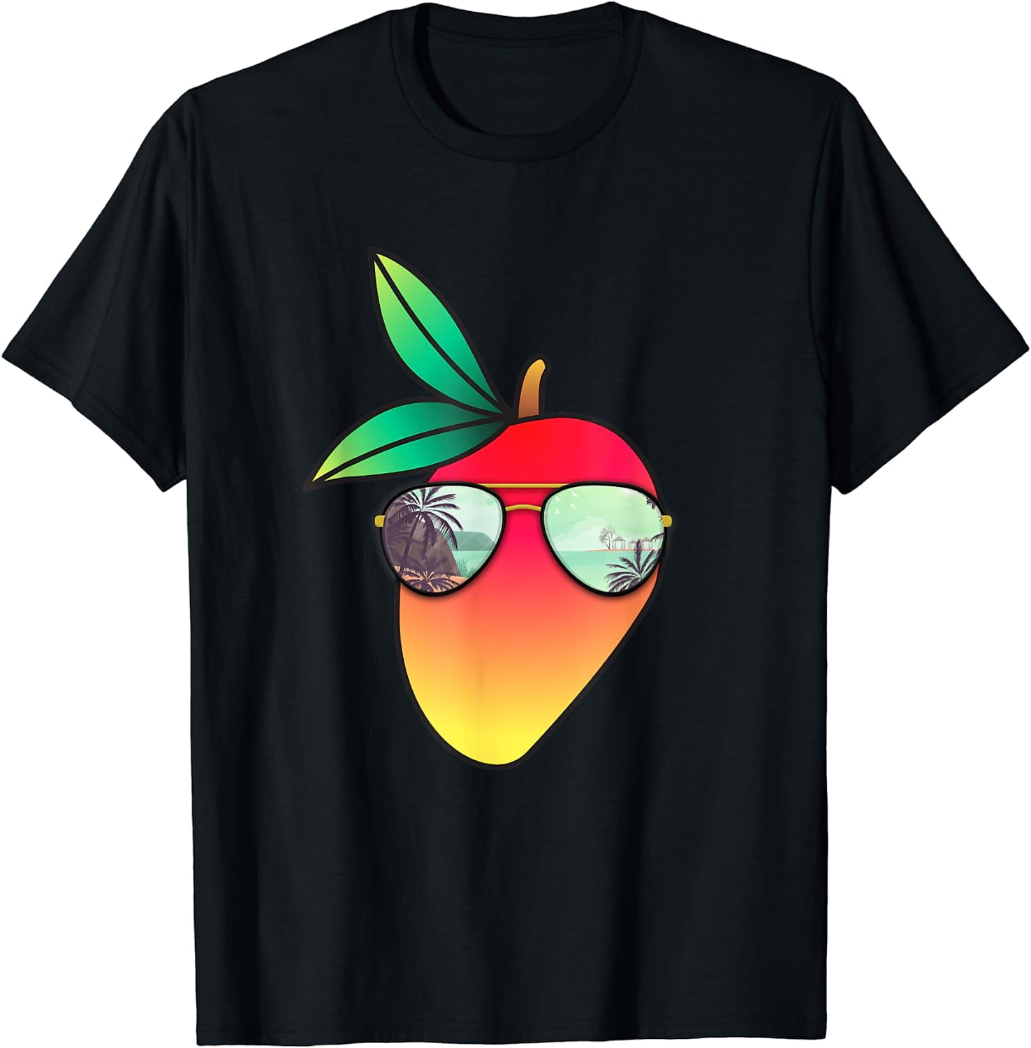 Funny Mango With Sunglasses Apparel Mangoes Lover T-Shirt Black Medium ...