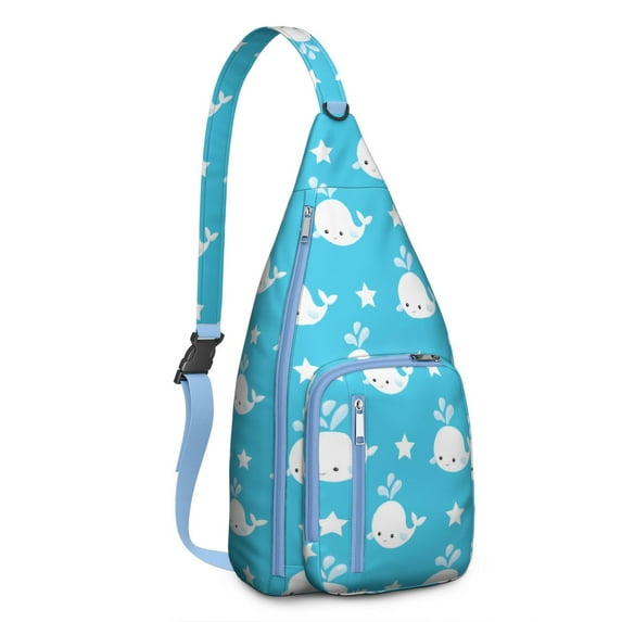 Funny Marine Life Sling Backpack - Cartoon Shark & Fish Pattern ...