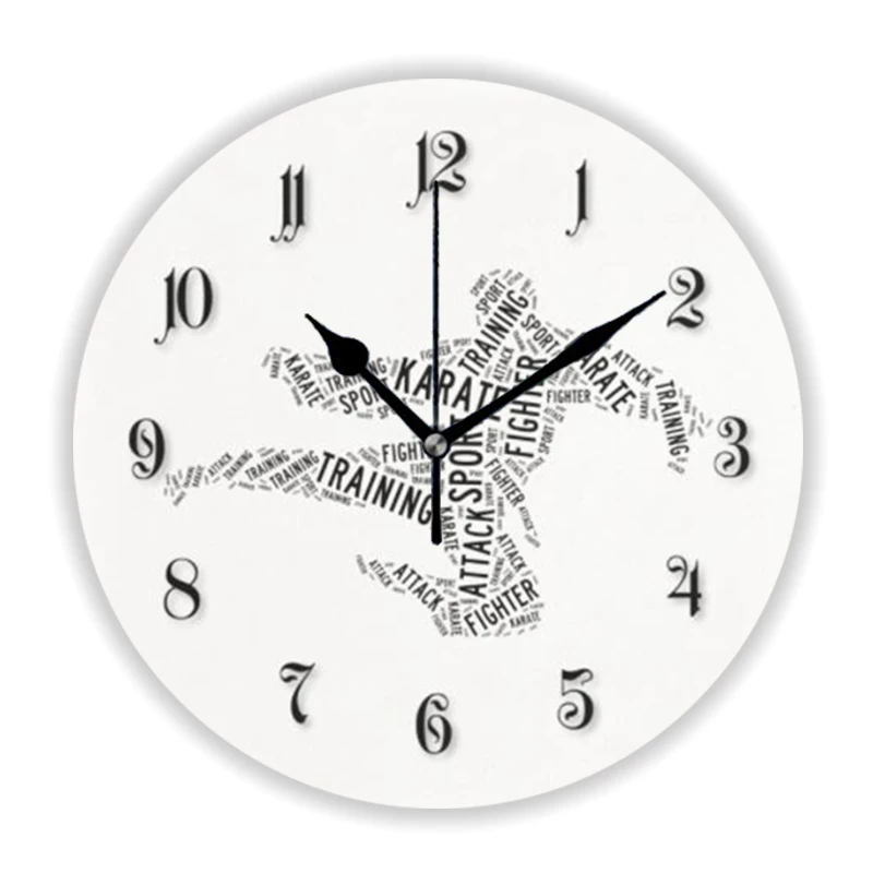 Funny Martial Arts Karate Kicking Wall Clock for Kids Bedroom Geek ...