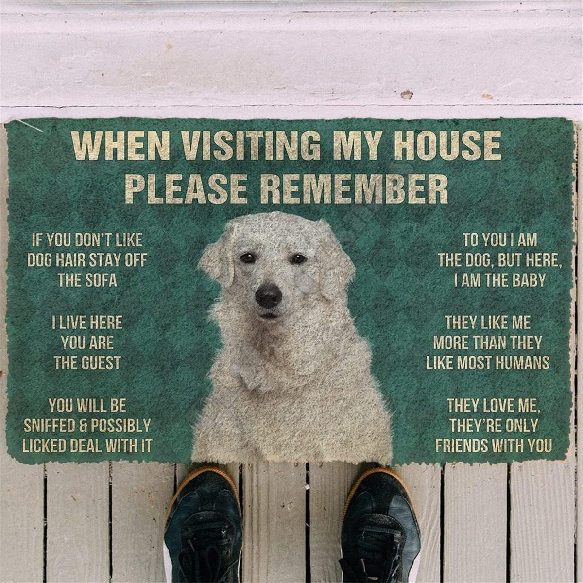 Funny Mat Kids Placemat Entrance Door Mat Please Remember Kuvasz Dogs ...