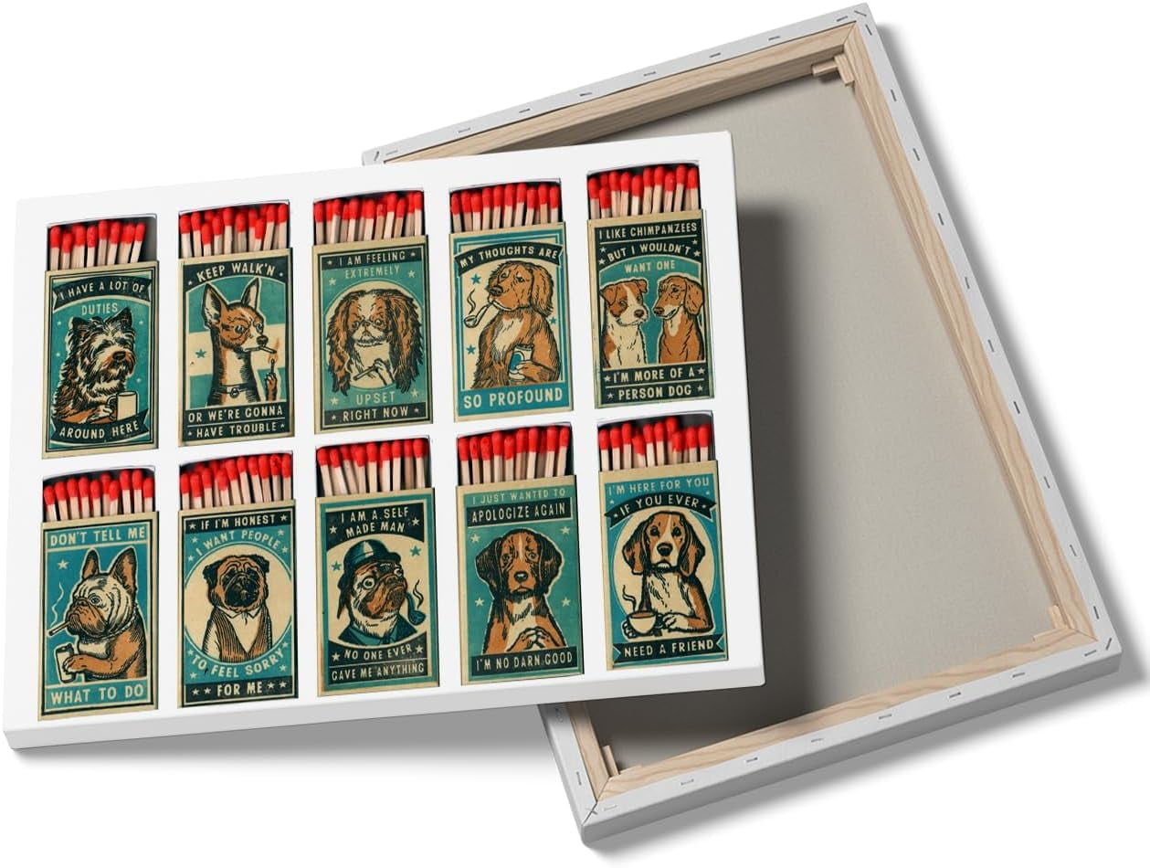 Funny Matchbox Wall Art- Dog Wall Art. Dog Matchbox Wall Art Animal ...