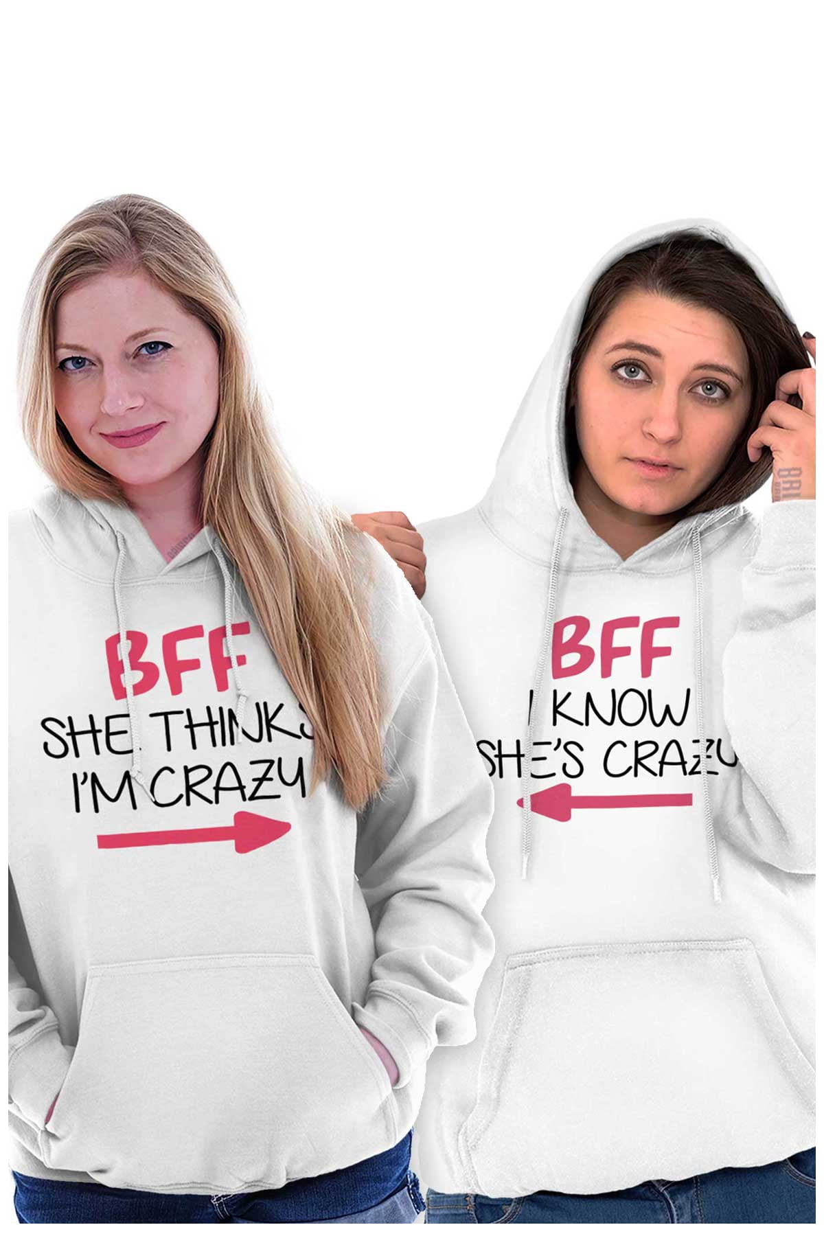 Funny Matching BFF Set for Besties Women Plus Size Graphic Pullover ...