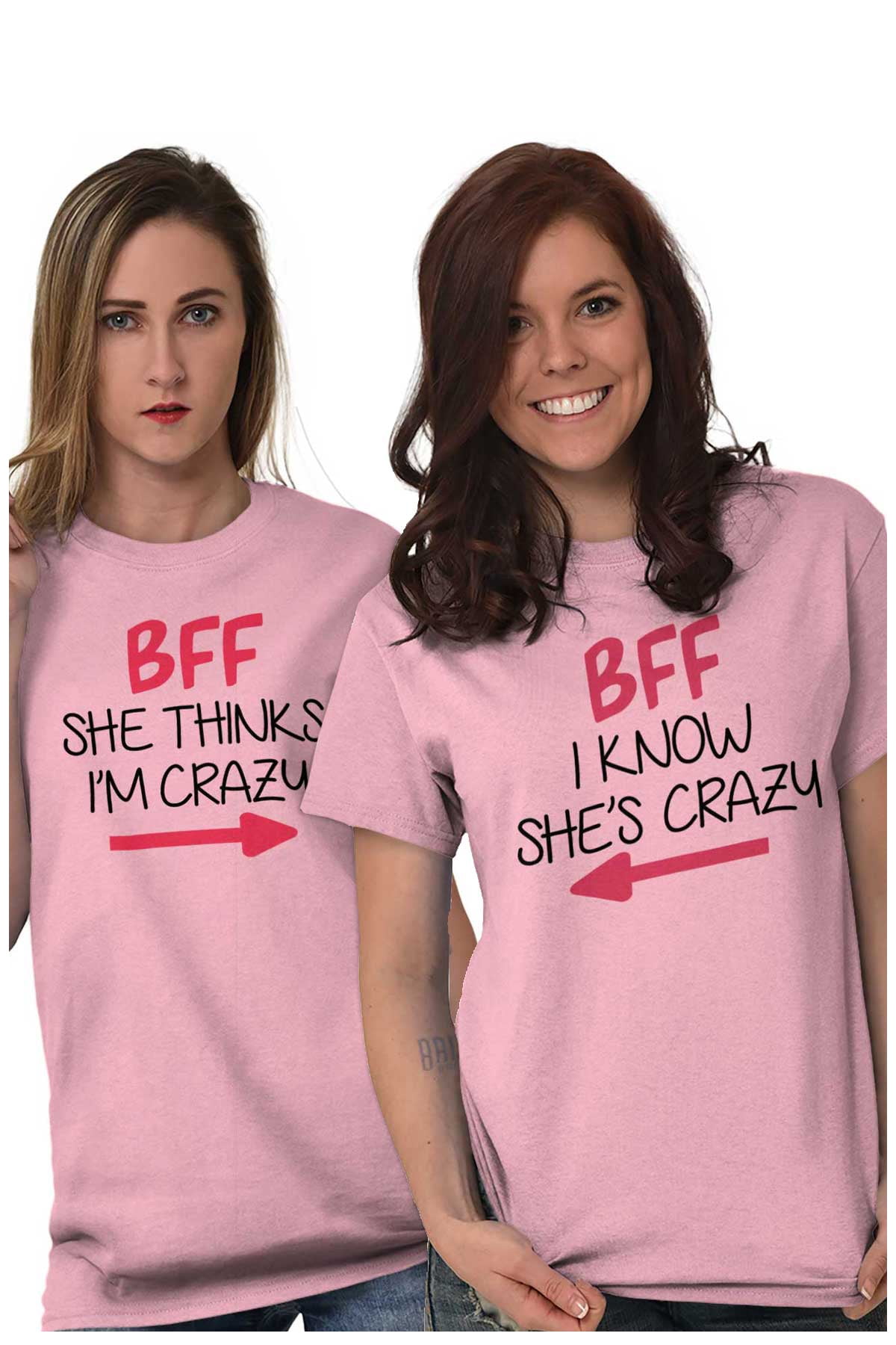 Funny Matching BFF Set for Besties Women Plus Size Graphic Tee Tees ...