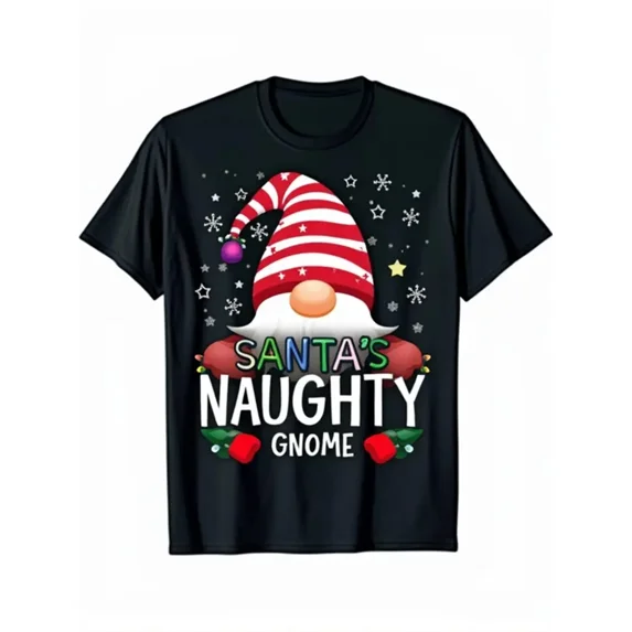 Funny Matching Family Christmas T-Shirt - Santa's Naughty Gnome Graphic ...