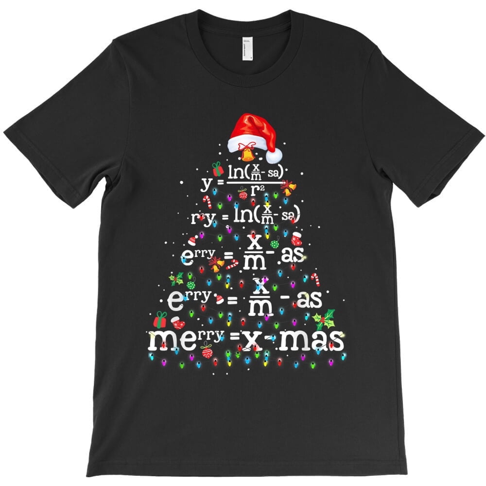 Funny Math Christmas Tree Graphic Tee, Holiday Geometry Teacher H5160 ...