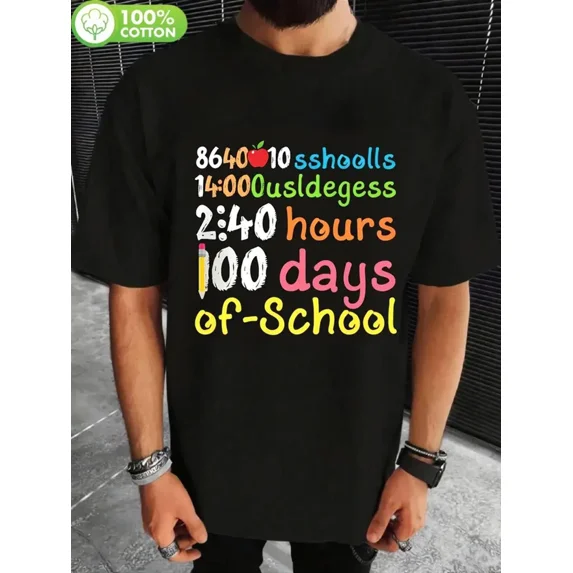 Funny Math Equation 100 Days of School Unisex Teacher Gift Short Sleeve ...